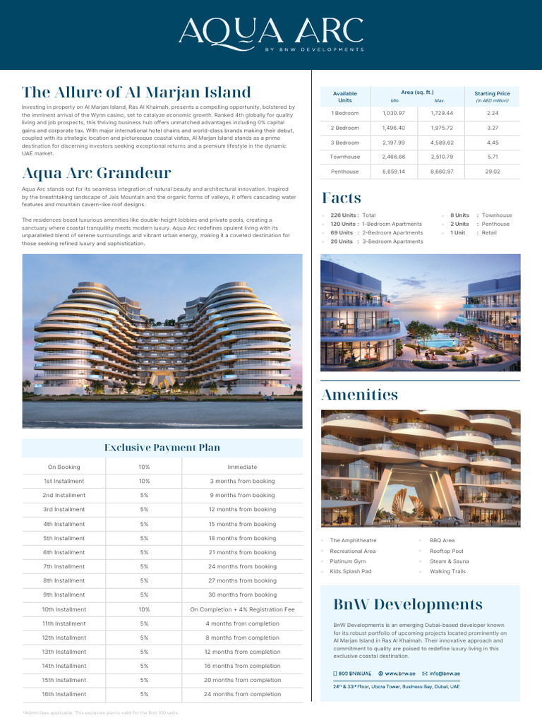 Aqua Arc - Factsheet | PDF | Economies