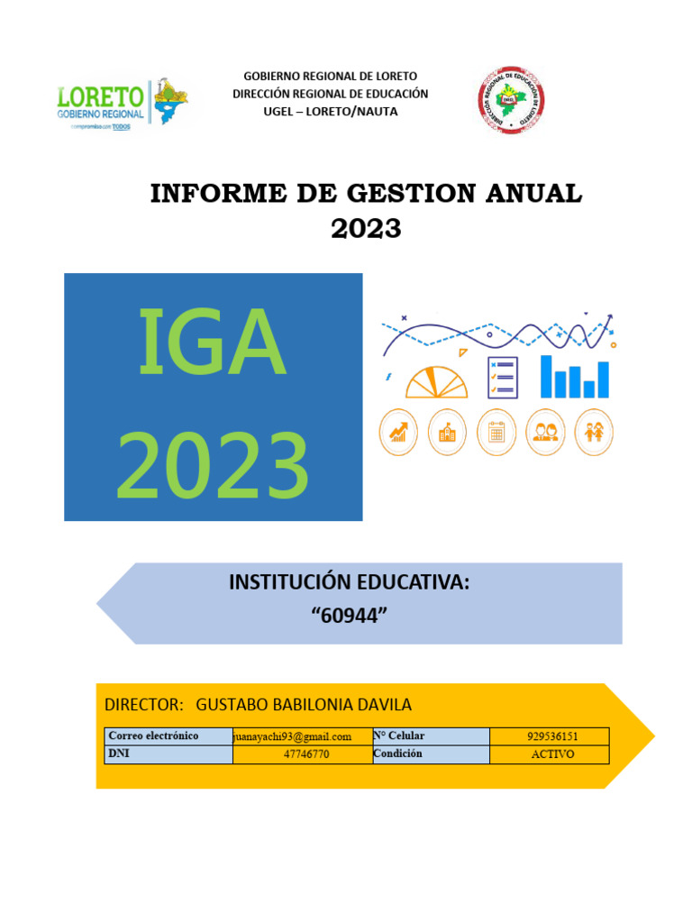 INFORME DE GESTION ANUAL Juan Ayachi Solterito Secundaria 2023 - Completo | PDF | Pedagogía ...