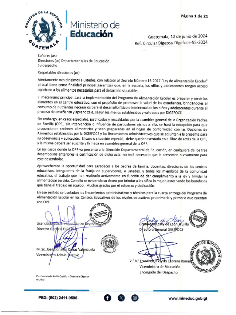 Circular DIGEPSA-DIGEFOCE 55-2024 Con OPF Preprimaria y Primaria | PDF