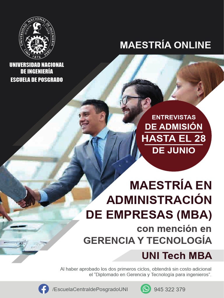 Ver Brochure-Mba Uni 2024-2 | PDF | Máster en Administración de ...