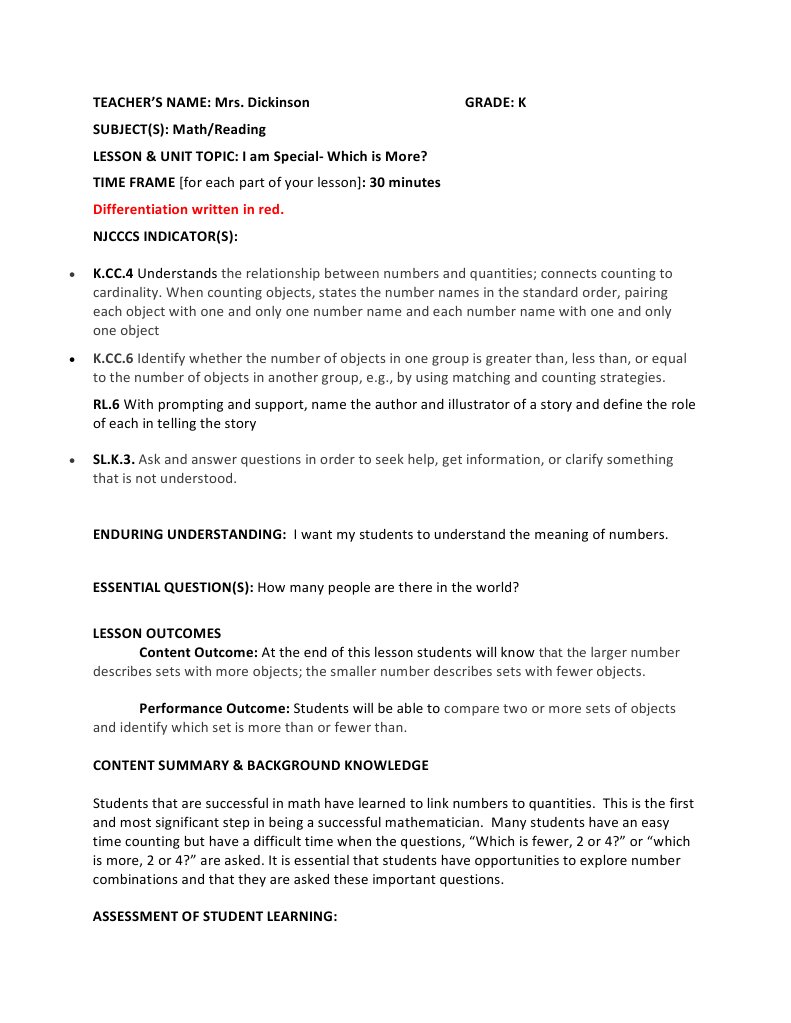 Literacy Plan Math Teach | PDF