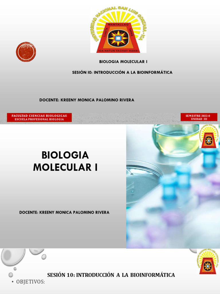 Sesion 10 Introduccion a la Bioinformatica | PDF | Secuencia ADN | Bioinformática