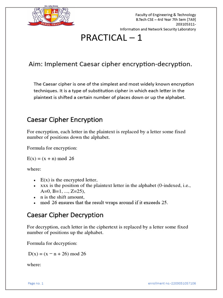 Ins Practical-1 Ins | PDF | Encryption | Cipher