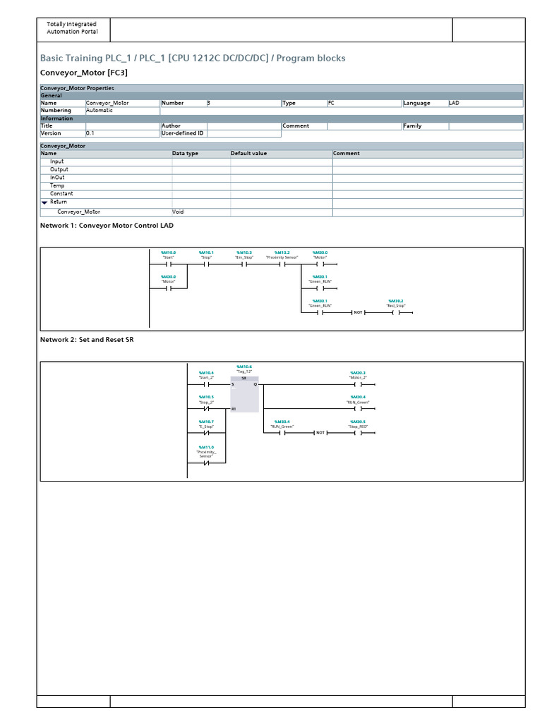Conveyor Motor Control PLC Training | PDF | Computer Engineering | Computing