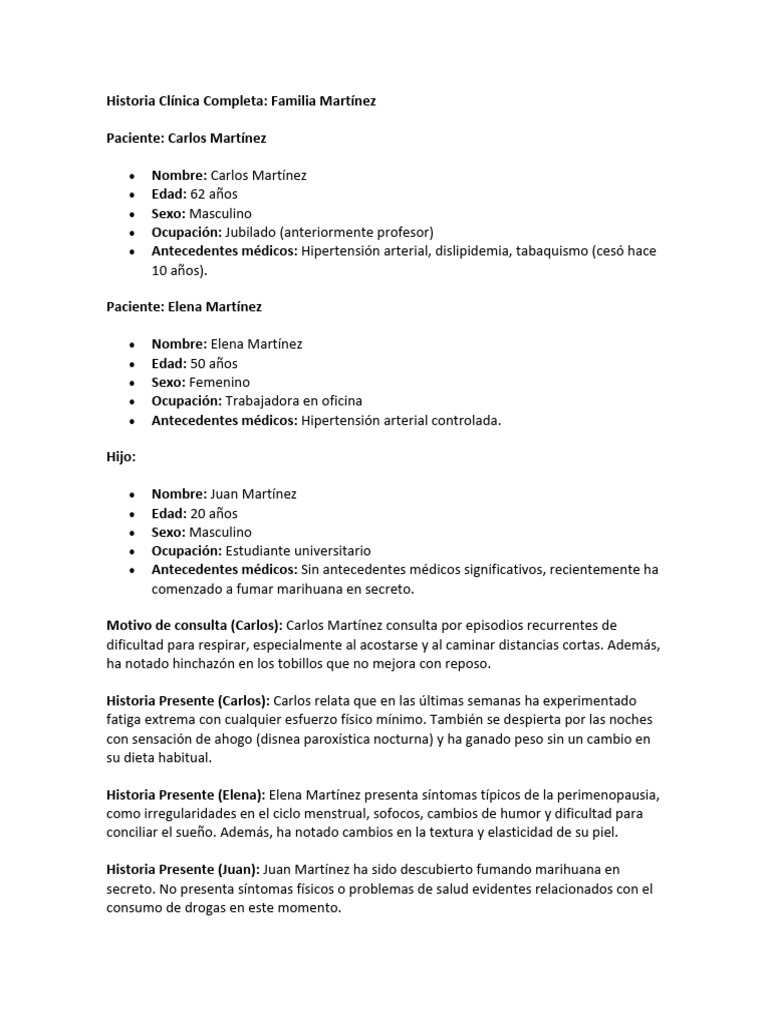 Historia Clínica Completa | PDF | Enfermedades y trastornos | Medicina CLINICA