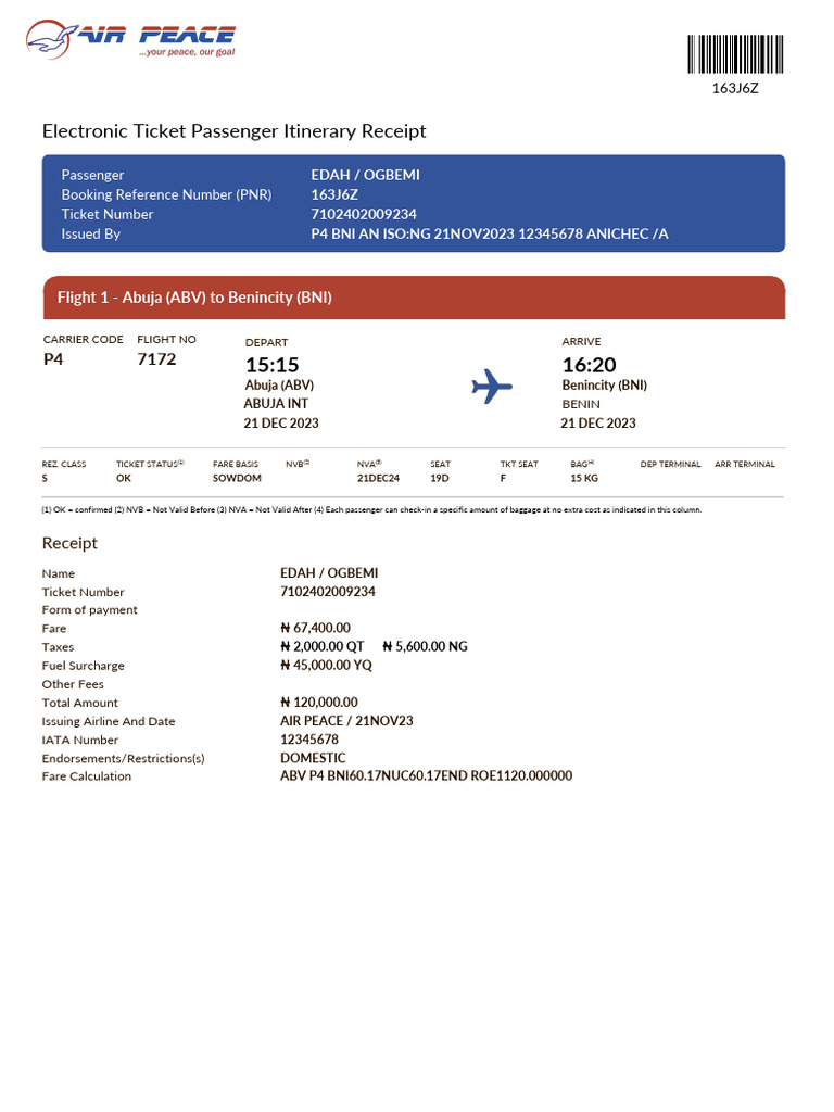 163j6z Tickets | PDF | Baggage | Aviation