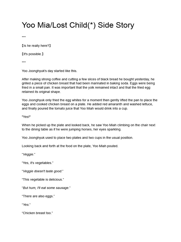 Yoo Mia Side Story ORV | PDF