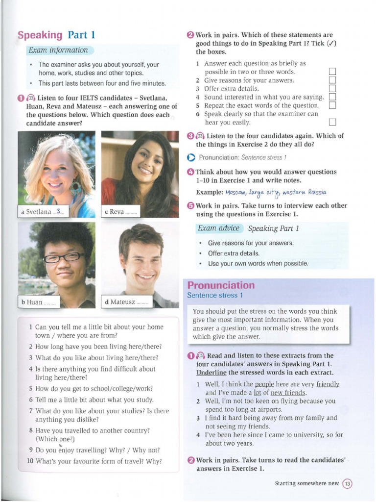 IELTS Speaking Part 1 Overview | PDF | Linguistics