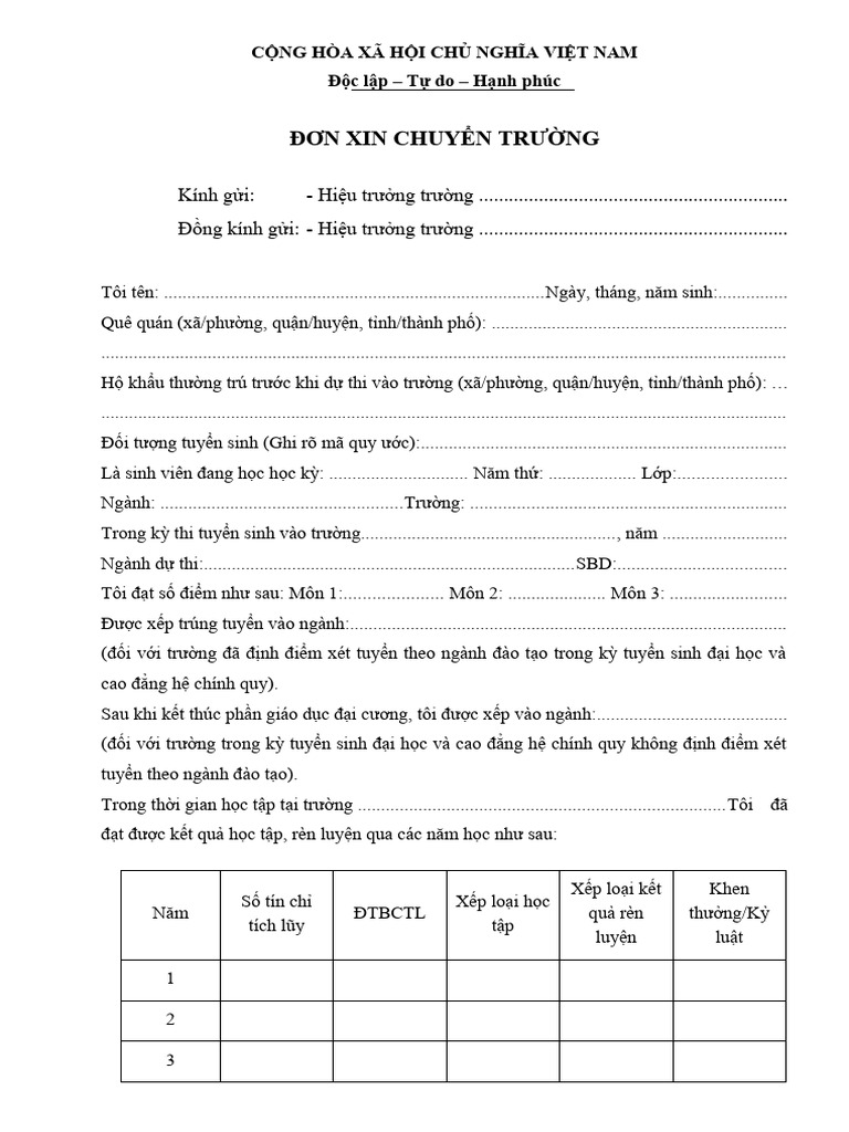 Mau 02 Don Xin Chuyen Truong 20240404104045 e | PDF