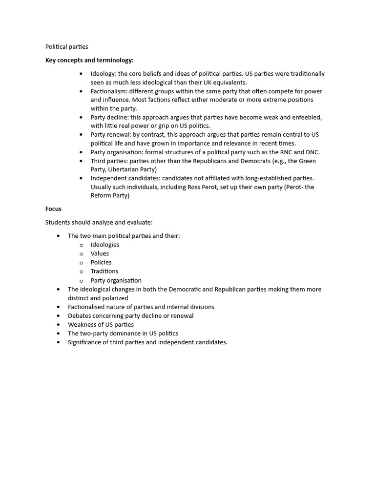 US Political Parties Analysis | PDF | Politics