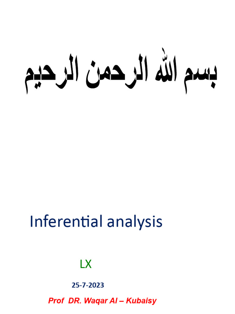 Biostatistics Inferential Analysis Y1 LX | PDF | Statistical Hypothesis ...
