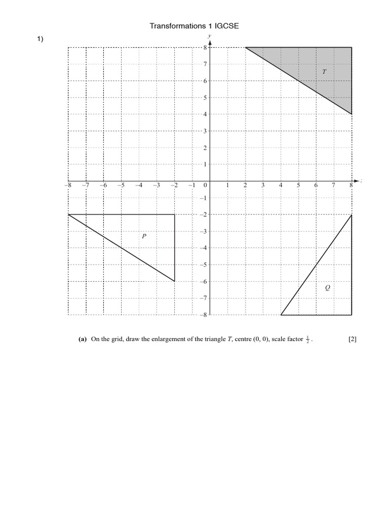 Transformations 1 Igcse Pdf Shape Cartesian Coordinate System