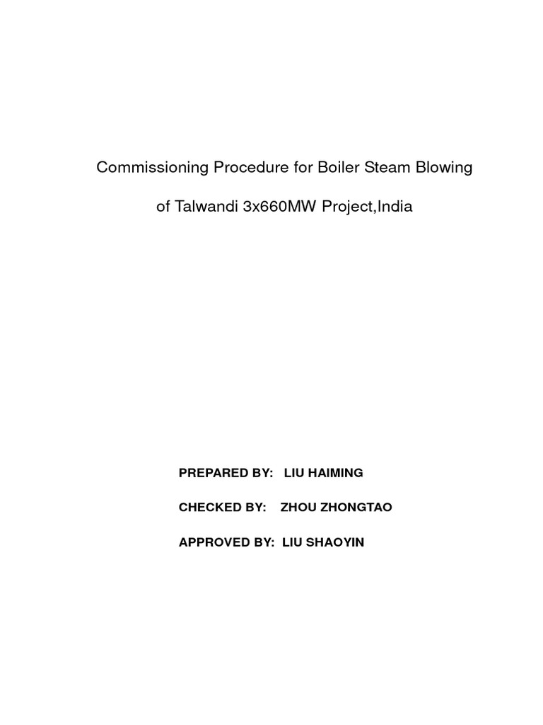 Boiler Steam Blowing Commissioning Guide | PDF | Boiler | Steam