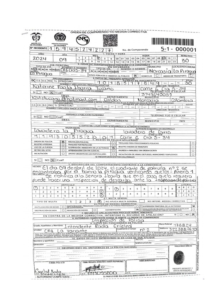 Orden de Comparendo | PDF