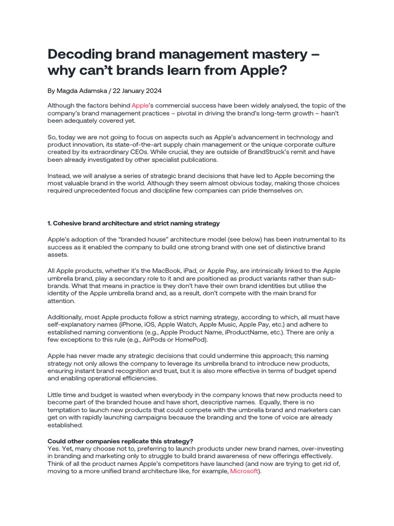 Apple Brand Naming Case Study | PDF | Brand | Mergers And Acquisitions