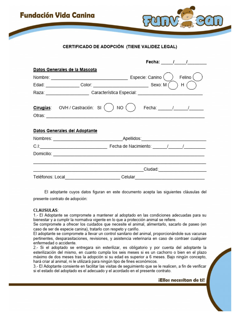 Contrato de Adopción | PDF | Adopción