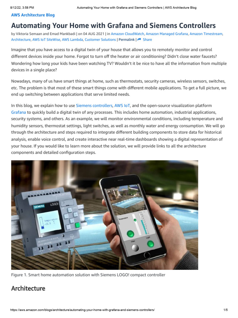 Automating Your Home With Grafana and Siemens Controllers - AWS Architecture Blog | PDF ...