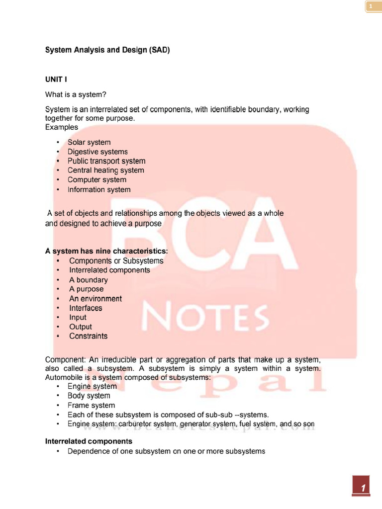 sad some importance notes BCA Notes Nepal | PDF