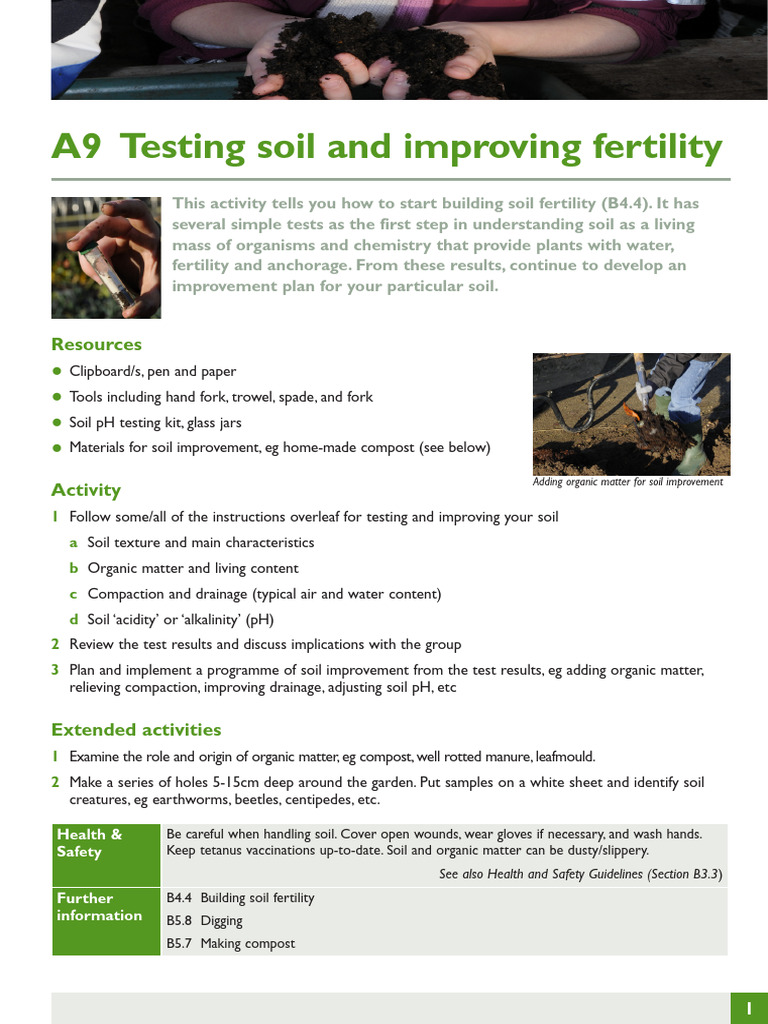 A9 Testing soil and improving fertility | PDF | Soil | Plant Nutrition