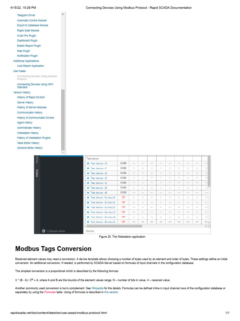 Connecting Devices Using Modbus Protocol - Rapid SCADA Documentation | PDF
