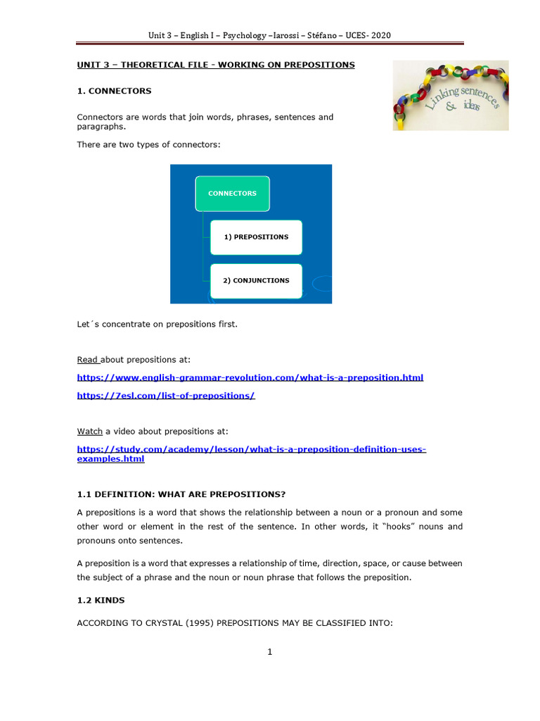 Unit 3 - Level I - Prepositions - Theory - Iarossi, Stefano - 2020 ...