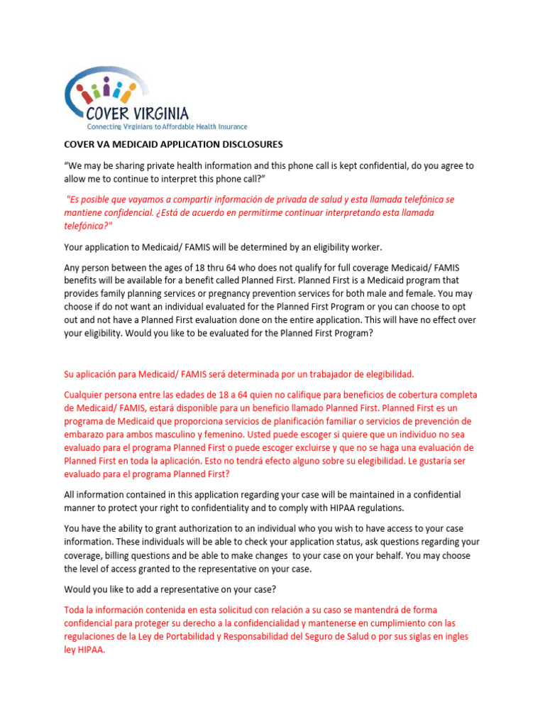 Cover VA Medicaid - Disclosures | PDF