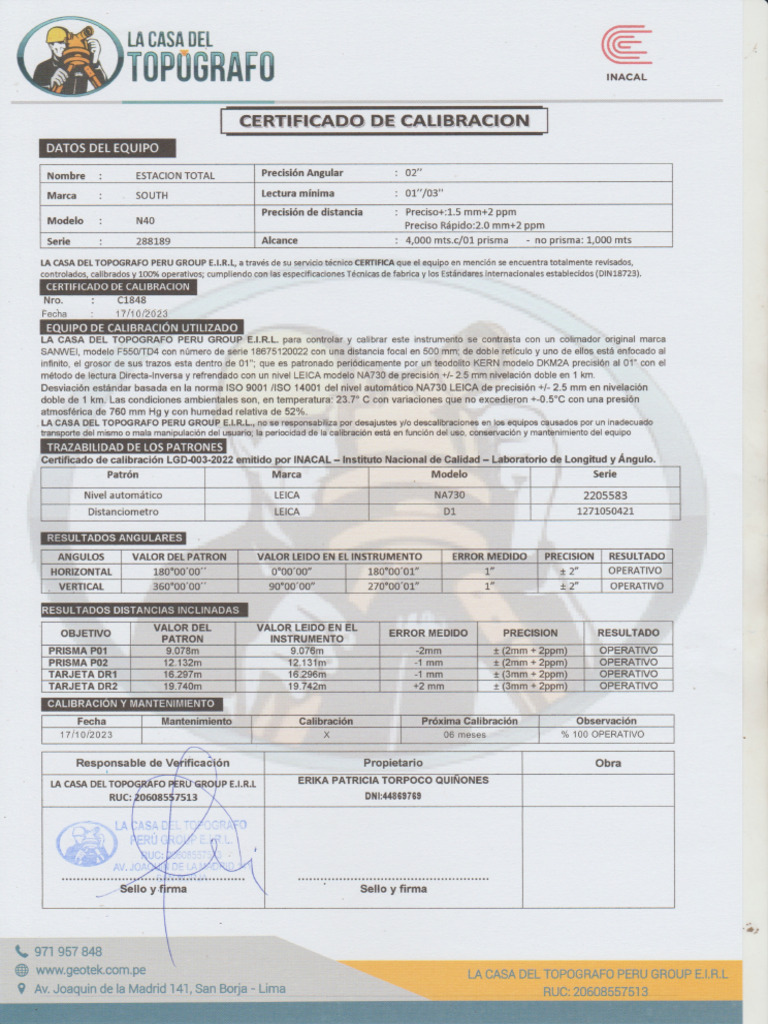 Cert. Calibracion 2023 | PDF