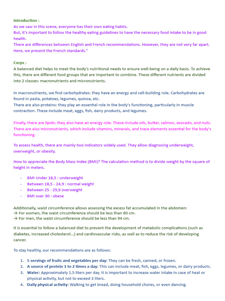 English Presentation - Docx - Google Docs | PDF | Nutrients | Healthy Diet