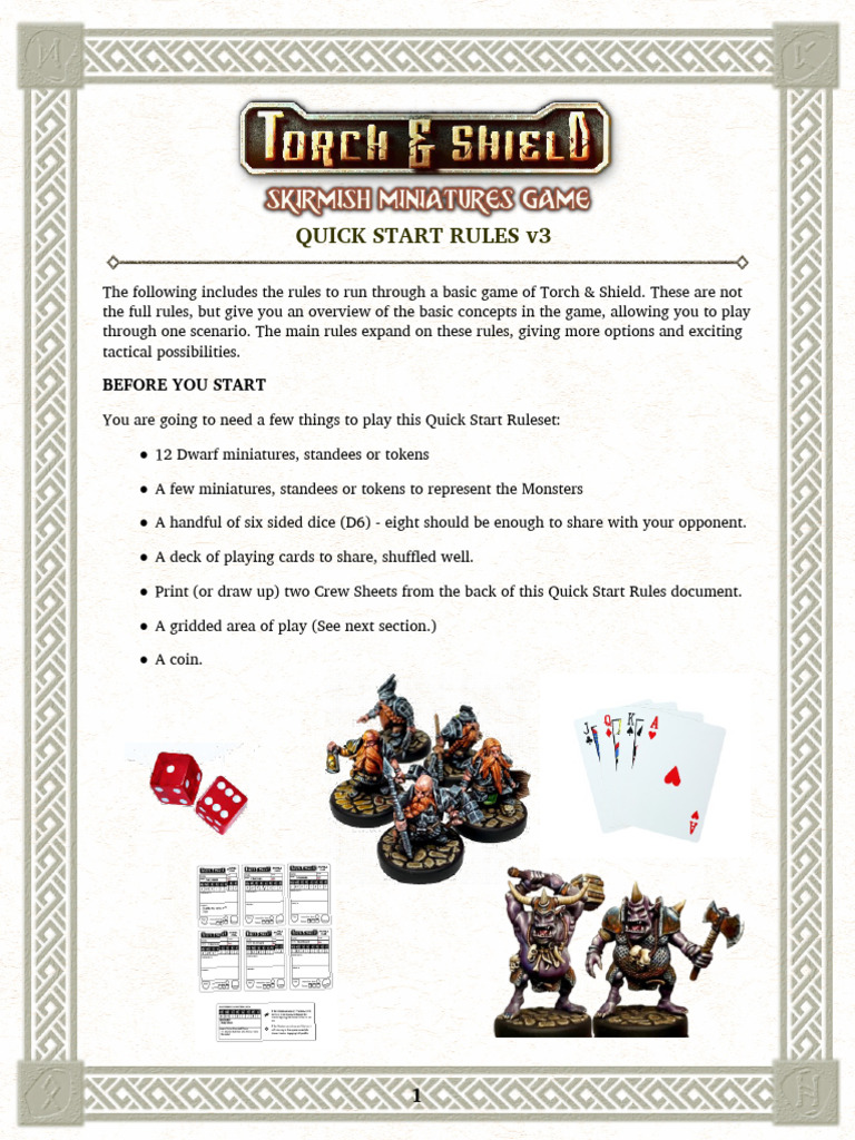 Torch & Shield - Quick Start Rules v3 | PDF | Dwarf (Dungeons & Dragons) | Shield