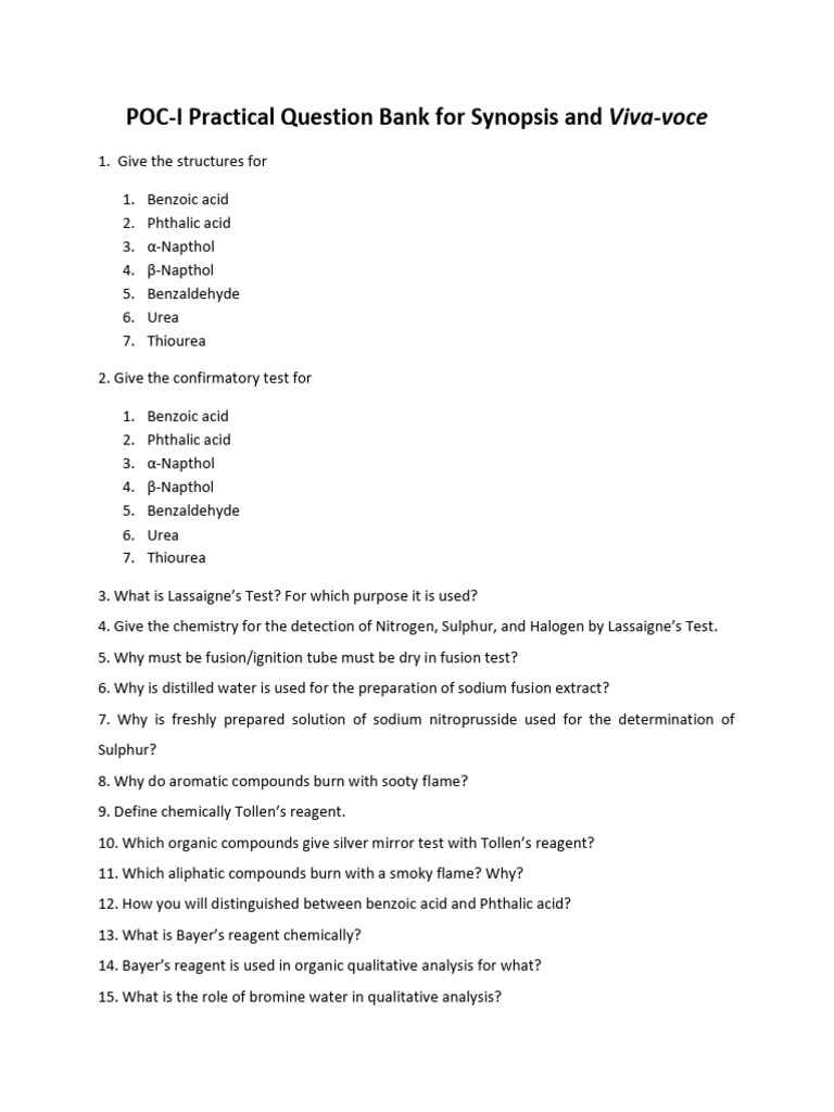 POC-I Practical Question Bank For Sessional Exam | PDF