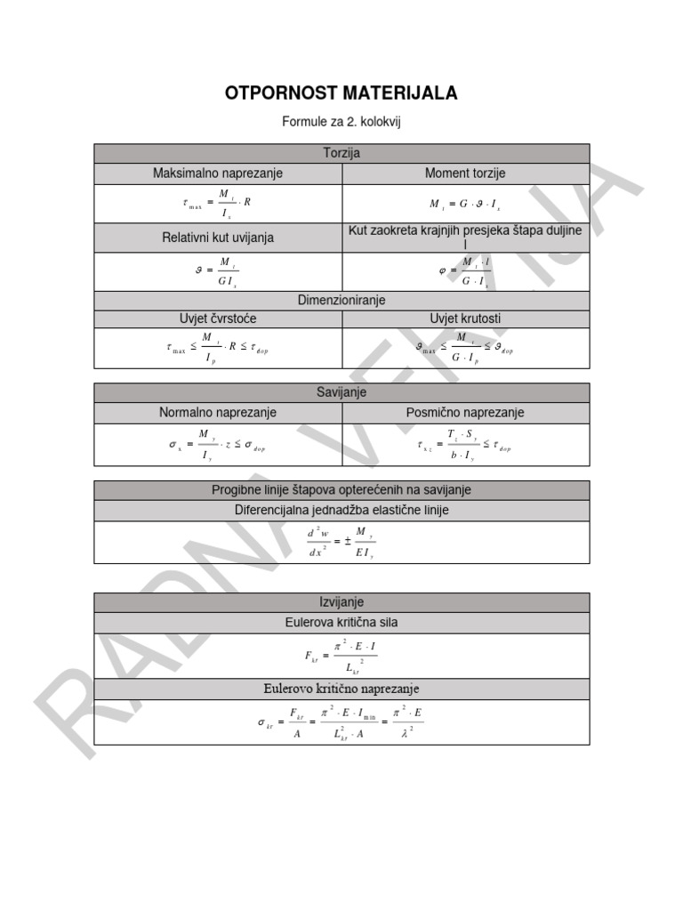 Formule - 2. - Kolokvij 3 | PDF