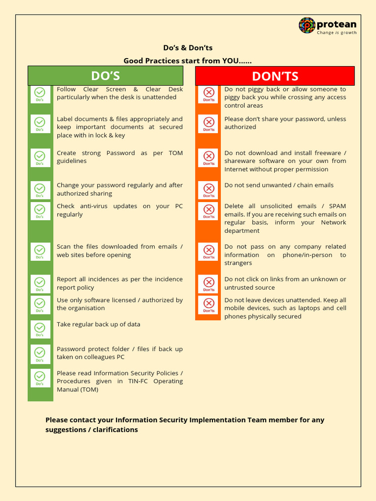 Do's and Don'ts | PDF