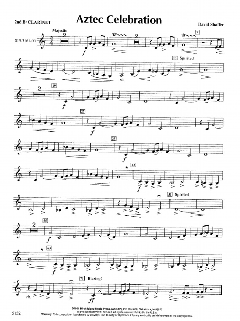 4 - Aztec Celebration - Clarinete 2 | PDF