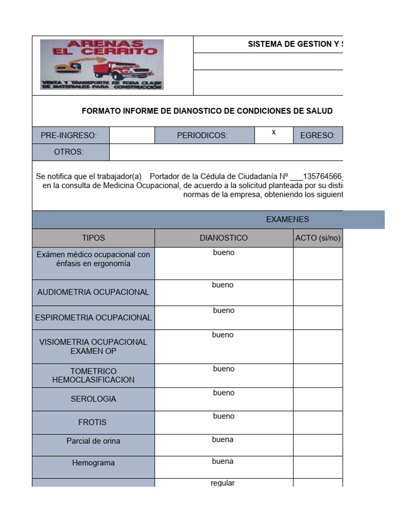 Informe Condiciones de Salud | Descargar gratis PDF | Cuidado de la salud | Medicina