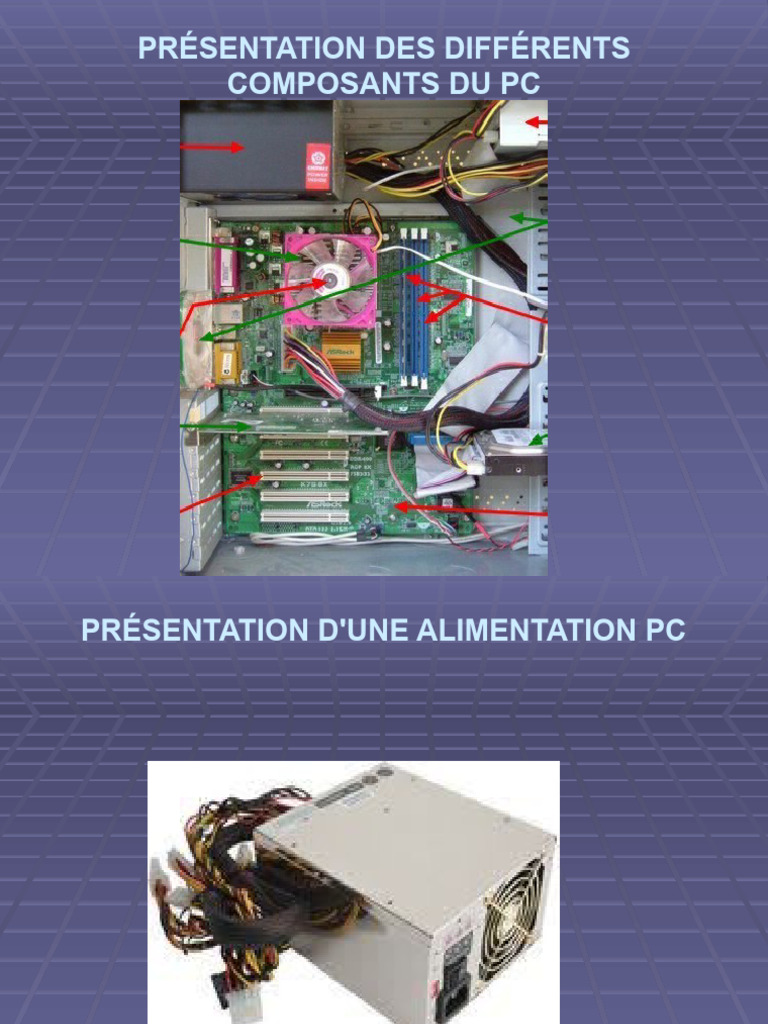 Présentation Des Différents Composants Du PC | PDF | Matériel de bureau | Biens manufacturés