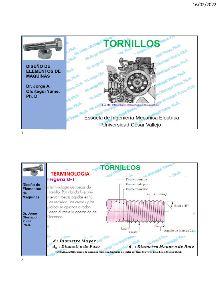 Tornillos | PDF | Tornillo | Ingeniería mecánica