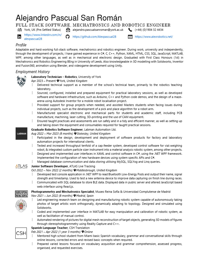 Resume - Alejandro Pascual San Roma N Y4Lp8perl8UWWZj9 | PDF ...