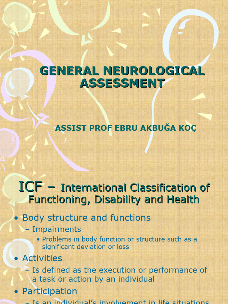 General Neurological Assessment | PDF | Balance (Ability) | Neurology