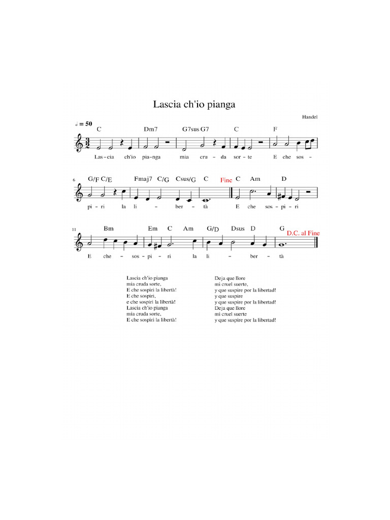 Lascia Chio Pianga | PDF