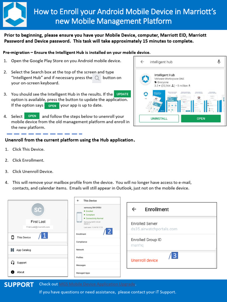 Unenroll Reenroll Android - Hub - v4 | PDF | Mobile App | Android (Operating System)