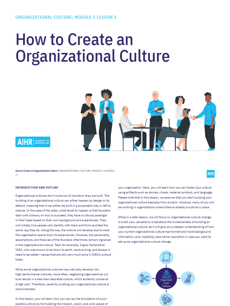 M1L3 ORGANIZATIONAL CULTURE - Handout | PDF | Organizational Culture ...