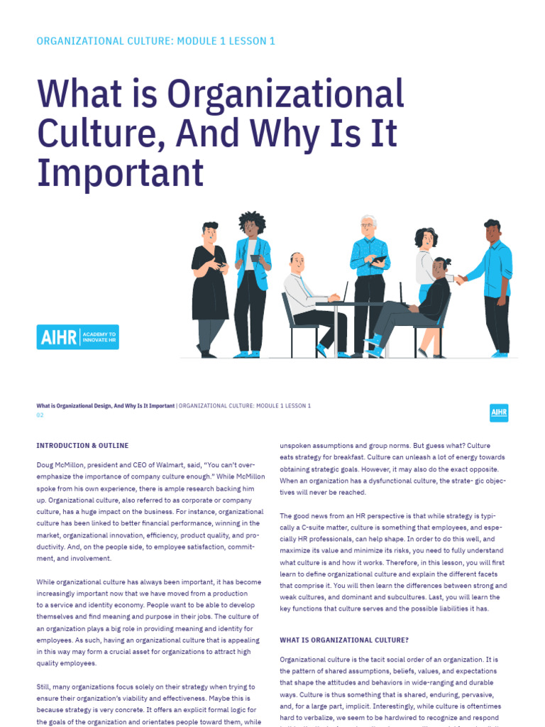 M1L1_ORGANIZATIONAL_CULTURE_-_Handout | Download Free PDF | Organizational Culture | Social ...