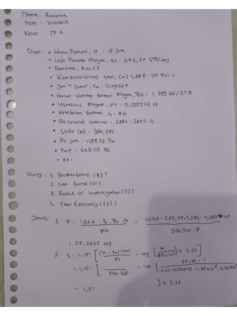 Riawan TP A Uji Sumur | PDF