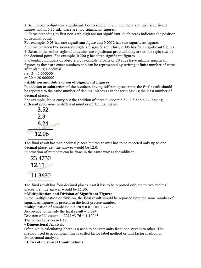 Understanding Significant Figures and Stoichiometry | PDF ...