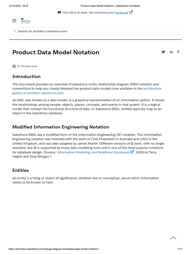 Product Data Model Notation - Salesforce Architects | PDF | Data Model ...