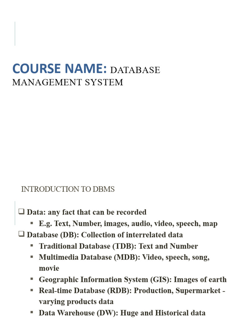 DBMS Notes1 1 | PDF | Databases | Scalability DBMS Notes1 1 | PDF | Databases | Scalability