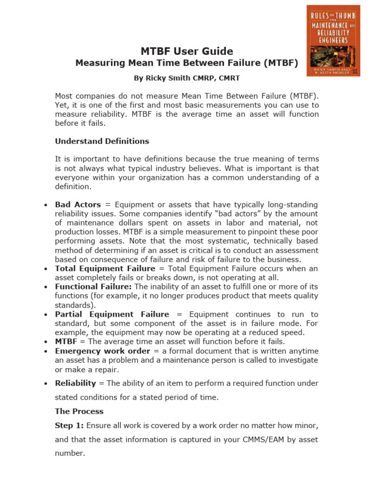 MTBF Users Guide | Download Free PDF | Reliability Engineering | Systems Engineering