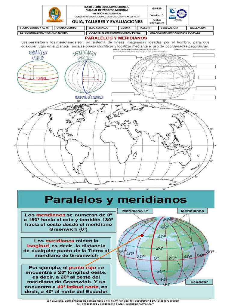 Paralelos Y Meridianos | PDF