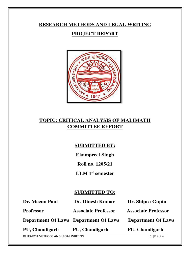 Critical Analysis of Malimath Report | PDF | Burden Of Proof (Law) | Crimes