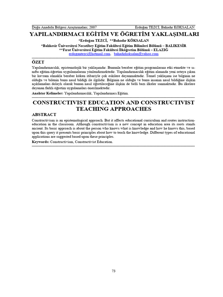 Yapilandirmaci e - T - M Ve - Ret - M Yakla - Imlari (#592489) - 762745 ...